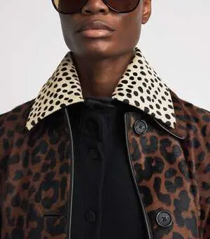 RÓHE Stretch-wool Cheetah-collar Cardigan