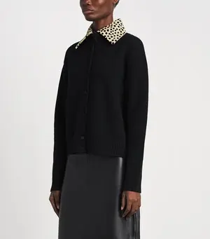 RÓHE Stretch-wool Cheetah-collar Cardigan