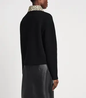 RÓHE Stretch-wool Cheetah-collar Cardigan