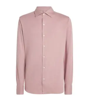 Isaia Cotton Jersey Sport Shirt - Pink