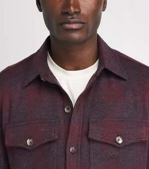 Isaia Wool Check Overshirt