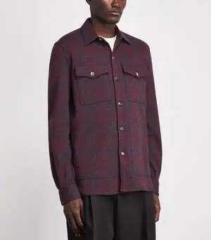 Isaia Wool Check Overshirt