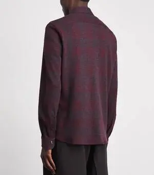 Isaia Wool Check Overshirt