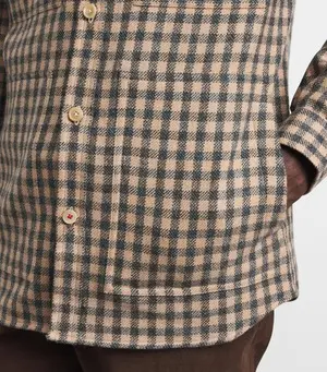 Isaia Cashmere Check Overshirt