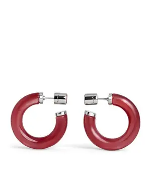 Alaïa Ray Hoop Earrings - Red