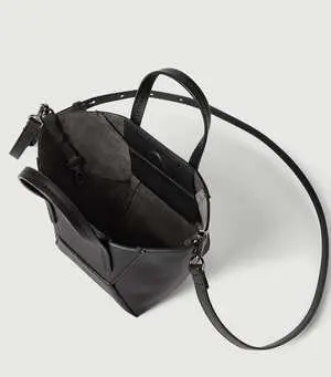 Brunello Cucinelli Mini Calfskin Bc Duo Tote Bag - Black