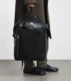 Paul Smith Leather Signature Stripe Backpack