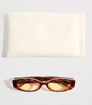 Le Specs Tortoiseshell Belladonna Slim Oval Sunglasses