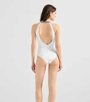 Brunello Cucinelli Precious Monili Halterneck Swimsuit