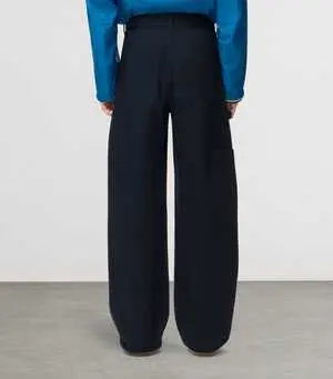 Loewe Cotton Straight Trousers - Navy
