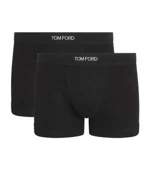 TOM FORD Stretch-cotton Logo Trunks - Black