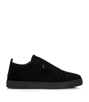 CHRISTIAN LOUBOUTIN St. Louis Suede Slip-on Sneakers - Black