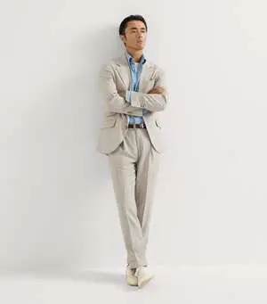 Brunello Cucinelli Cashmere-silk Stripe Two-piece Suit