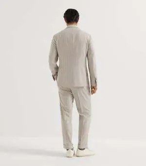 Brunello Cucinelli Cashmere-silk Stripe Two-piece Suit