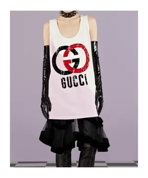 Gucci Logo Printed Sleeveless Top