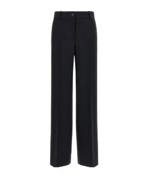 P.a.r.o.s.h High-waisted Straight-leg Casual Trousers - Black
