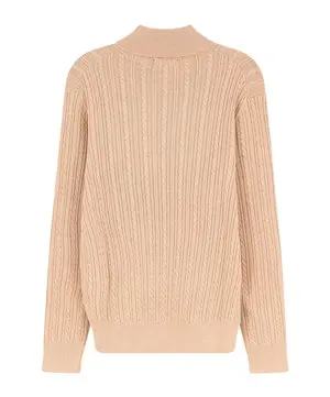 Polo Ralph Lauren Cable-knit Quarter-zip Jumper - Brown