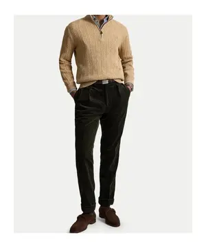 Polo Ralph Lauren Cable-knit Quarter-zip Jumper - Brown