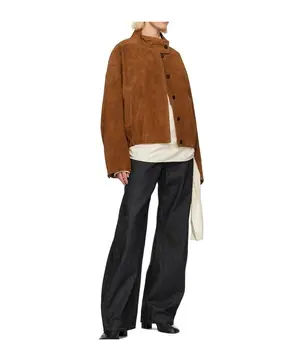 LE17SEPTEMBRE Suede Jacket With Funnel Neck