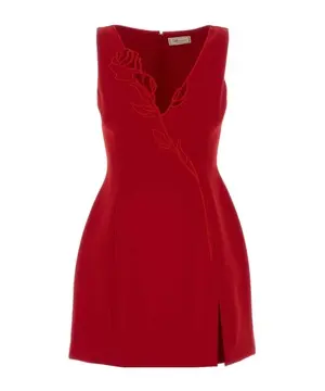 Blumarine Rose Appliqué Mini Dress
