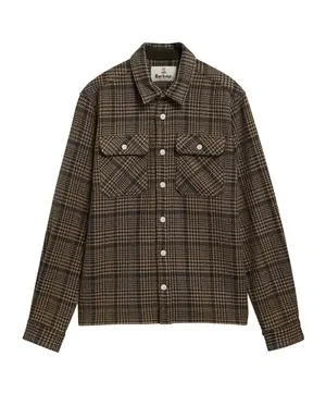 Barbour Houndstooth Check Overshirt - Olive