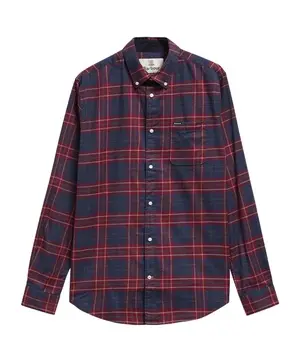 Barbour Tartan Check Button-down Long Sleeve Shirt - Red