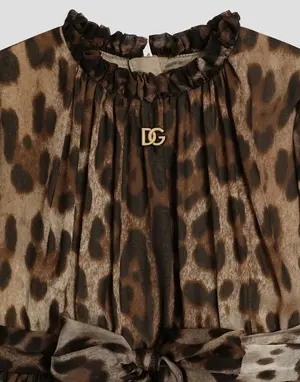 Dolce & Gabbana Ruffled-detail Leopard-pattern Dress