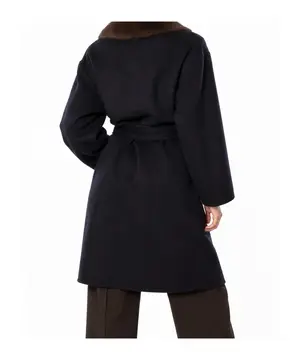 P.a.r.o.s.h Faux-fur Collar Belted Coat