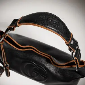 Gucci Large Double G Shoulder Bag - Black