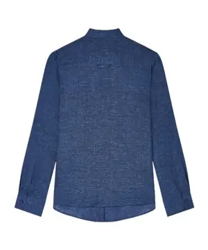 Emporio Armani Icon Linen Chambray Shirt With Plastron