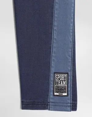 Dolce & Gabbana Denim Fleece Trousers With Embroidery