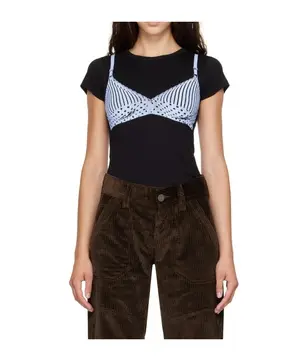 Vaquera Bra-top T-shirt - Black