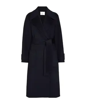JOSEPH Belted Coat - Navy