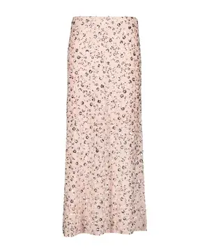 Rabanne Flower-embroidered Sequinned Midi Skirt - Pink