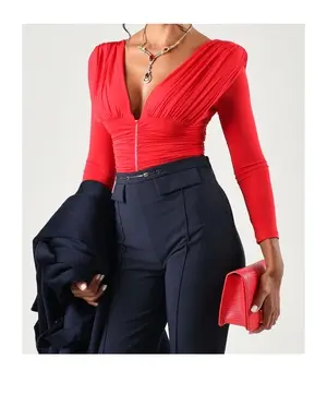 Elisabetta Franchi Ruched Zip Bodysuit