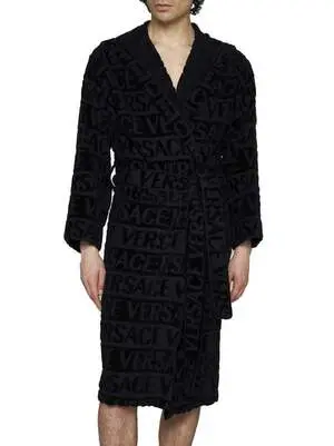 Versace Monogram Belted Bathrobe