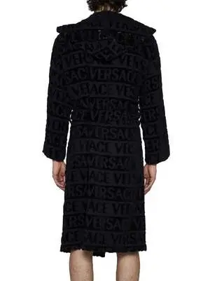 Versace Monogram Belted Bathrobe