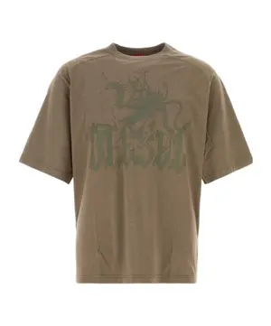 DIESEL® T-jussi-a Printed Crewneck T-shirt - Mud