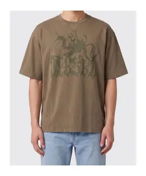 DIESEL® T-jussi-a Printed Crewneck T-shirt - Mud