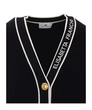 Elisabetta Franchi Logo Trim Cardigan