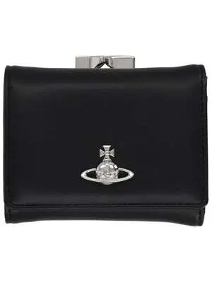 VIVIENNE WESTWOOD Portafoglio Small Frame Con Dettaglio Orb - Black