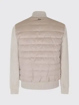 Herno Padded Wool Flannel High Neck Zip-up Cardigan