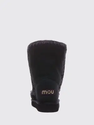 Mou Eskimo Suede Boots With Wool Stitching - Black