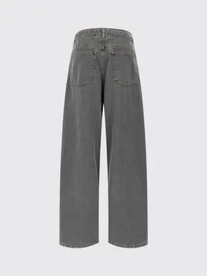 TWINSET High-waisted Wide Leg Jeans In Cotton Denim With Adjustable Belt