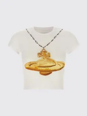 VIVIENNE WESTWOOD Slim Fit Cotton T-shirt With Contrast Orb Logo