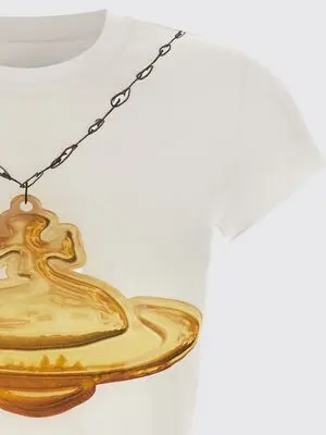 VIVIENNE WESTWOOD Slim Fit Cotton T-shirt With Contrast Orb Logo