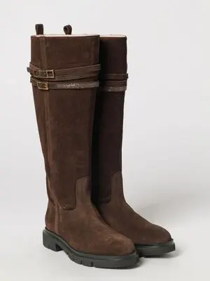 Fabiana Filippi Suede Leather Knee-high Boots With Lug Sole And Round Toe