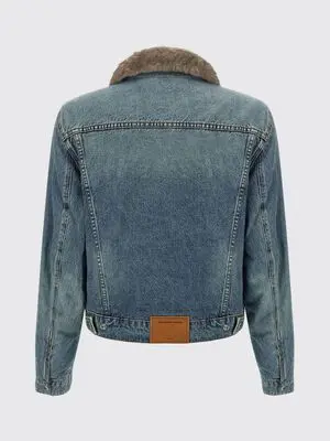 DENIM X ALEXANDER WANG Denim Jacket With Faux Fur Lining