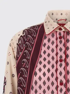 F.R.S FOR RESTLESS SLEEPERS Ethnic Print Silk Blend Shirt With Ruffles
