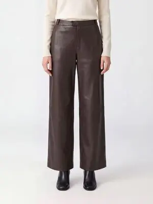 ARMA Smooth Lambskin Leather Mid-rise Wide-leg Trousers - Coffee